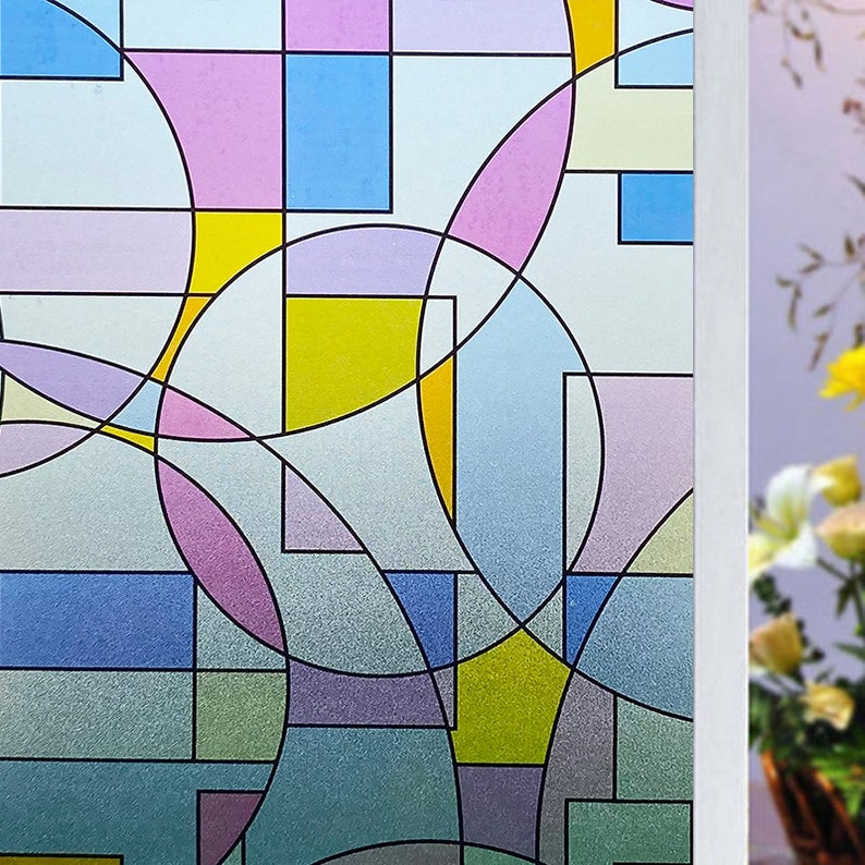 Frosted Privacy Window Film, Decorative Flower Window Vinyl, Window ...