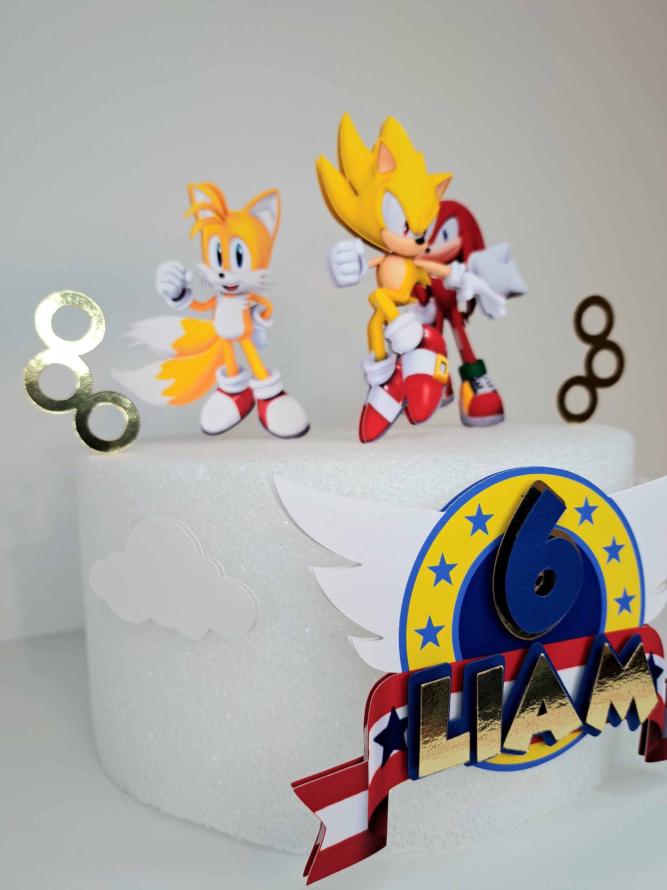 Super Sonic Cake Topper / Super Sonic Birthday / Super Sonic - Etsy ...