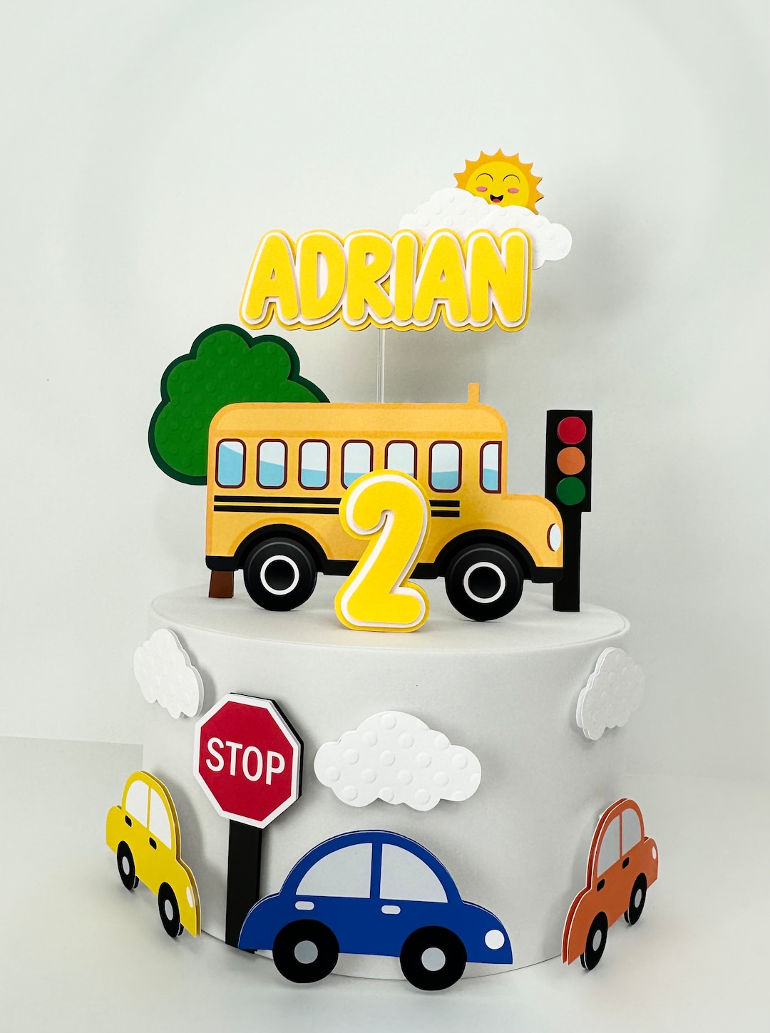 Wheels on the Bus Cake Topper / Wheels on the Bus Party / Wheels on the ...
