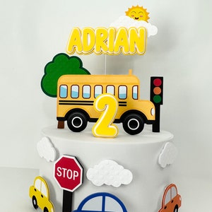 Wheels on the Bus Cake Topper / Wheels on the Bus Party / Wheels on the ...