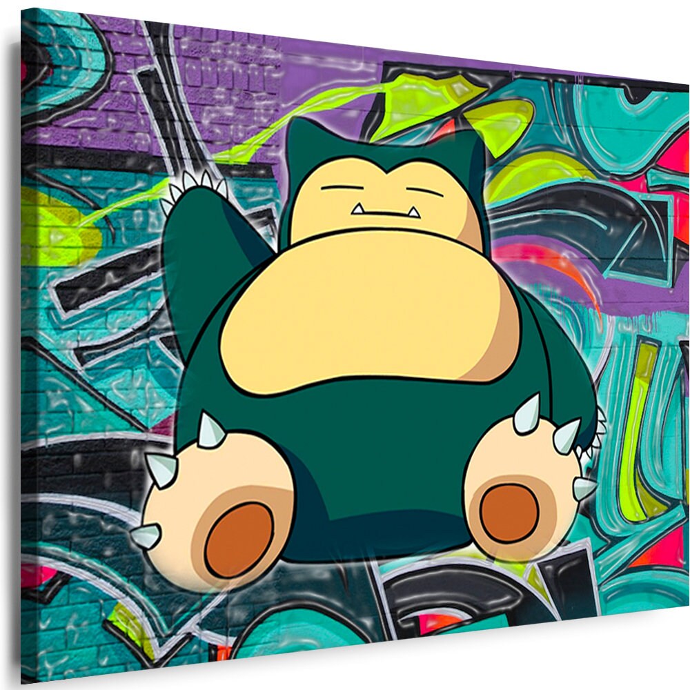 Canvas Pictures Pokemon Anime Snorlax Graffiti Cartoons Film Children's ...