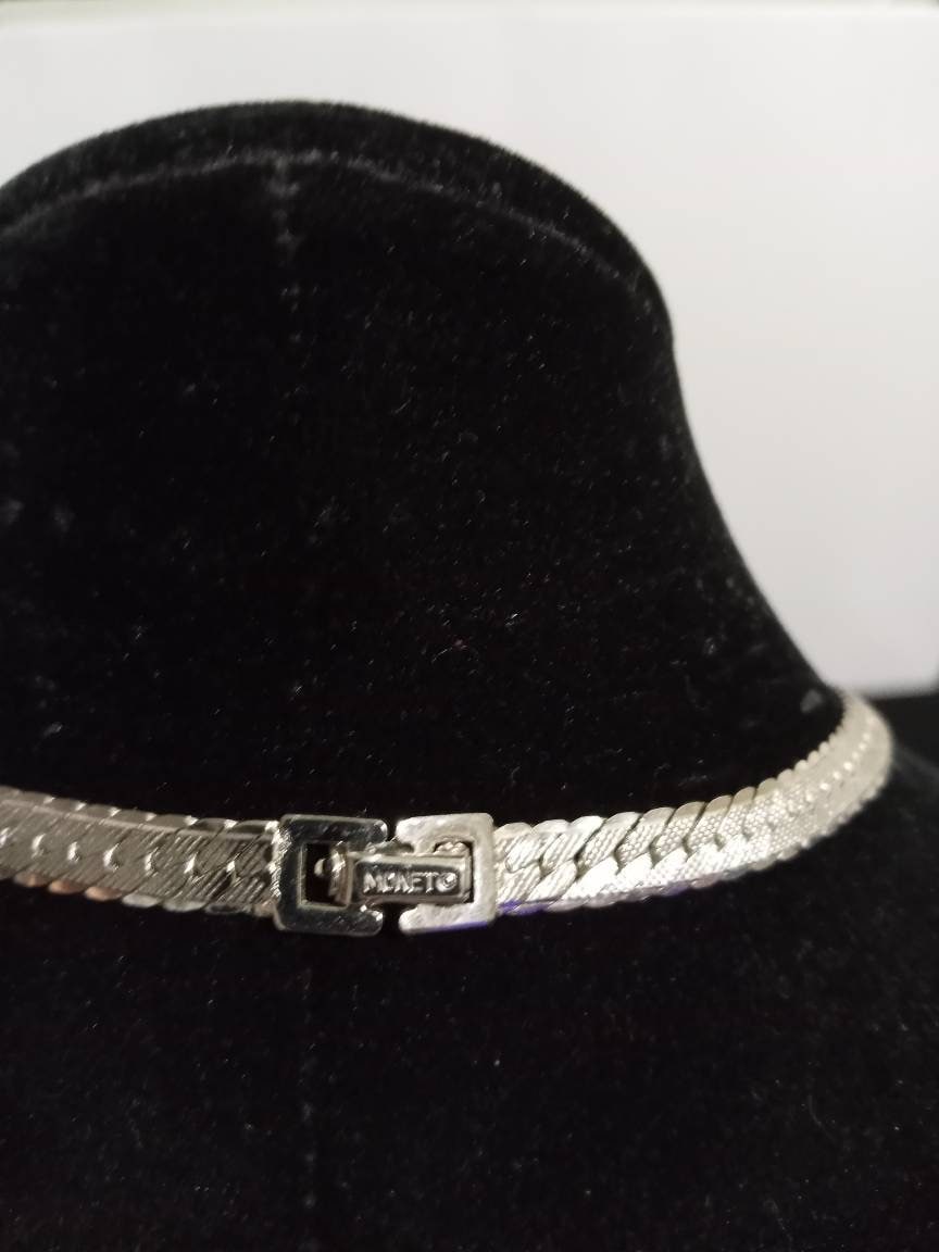 Monet Large Herringbone Sterling Silver Necklace - Etsy