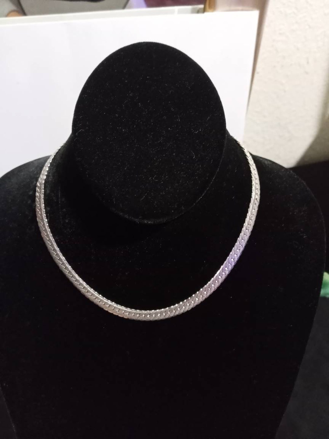 Monet Large Herringbone Sterling Silver Necklace - Etsy