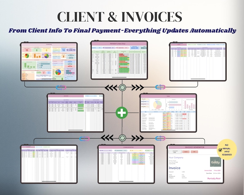 All-in-one Client and Invoice Tracker | Excel and Google Sheets ...