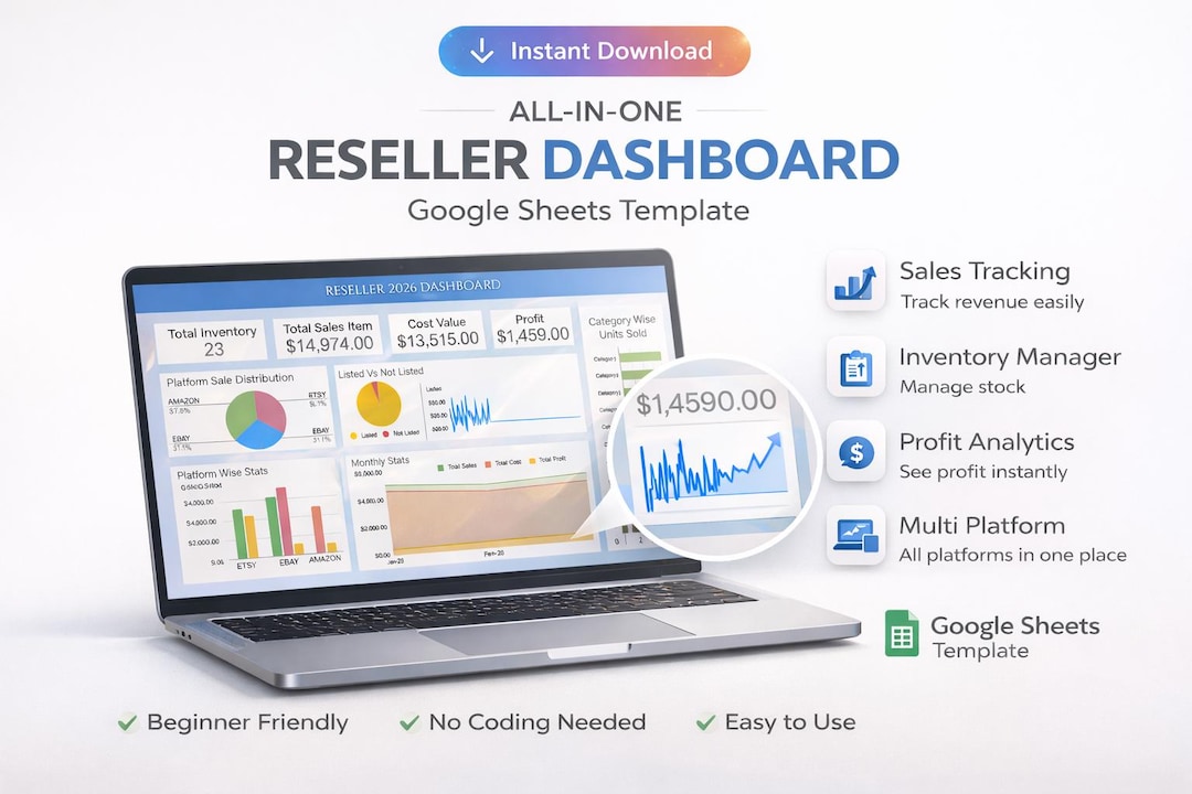 Reseller Spreadsheet Template, Resale Business Planner, Reseller ...