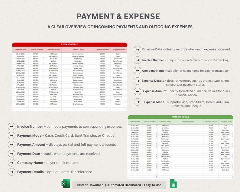 Client & Invoice Tracker Google Sheets Template, Invoice Payment Log ...
