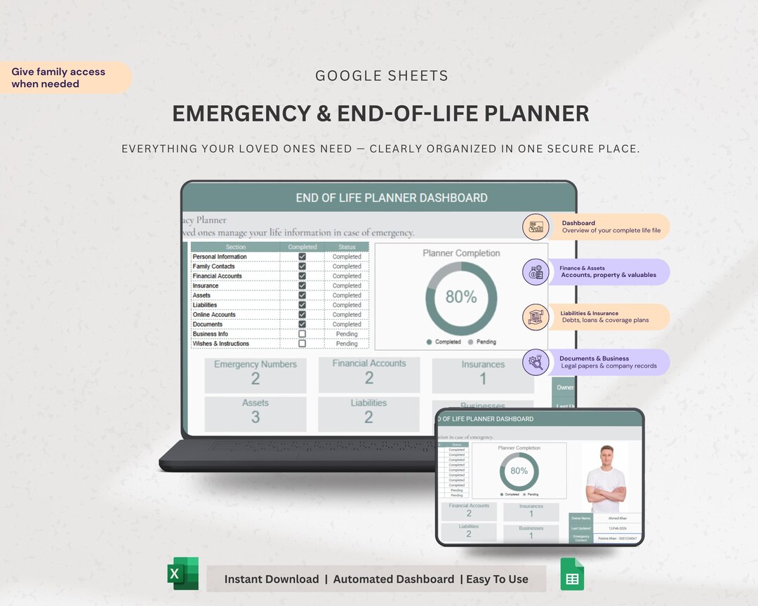 End of Life Planner, Emergency Binder, Just in Case Planner, Funeral ...