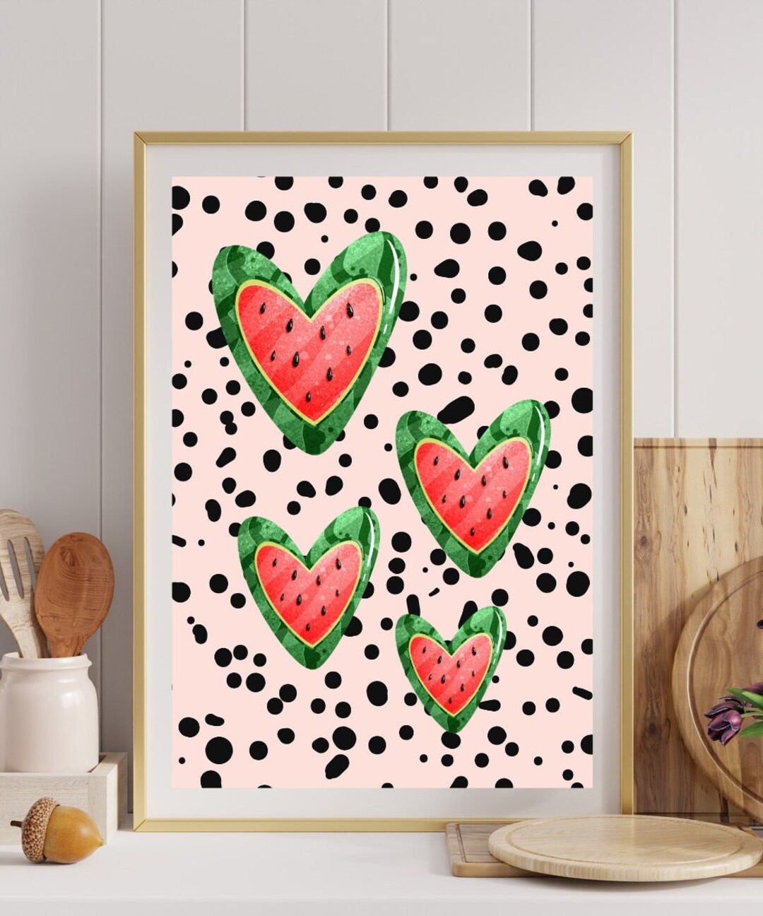 Watermelon Poster Print, Kitchen Print, Watermelon Sugar High, Love ...