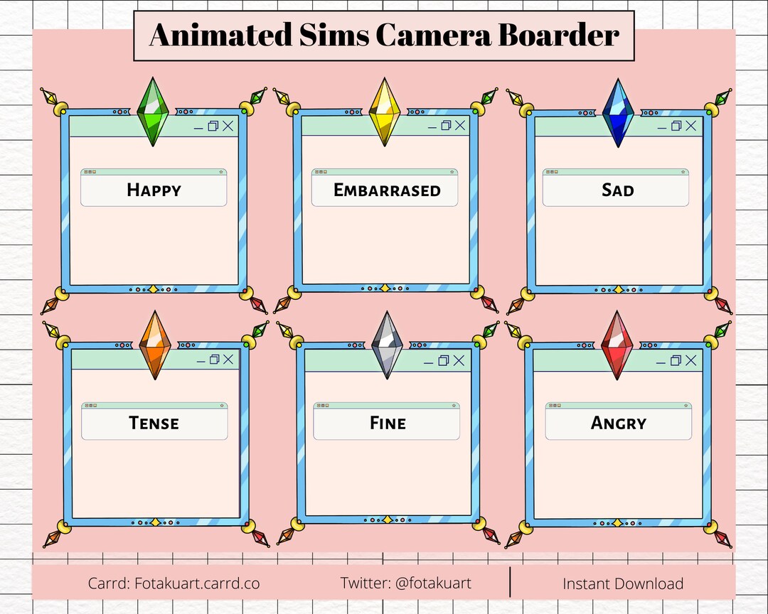 Animated Sims Inspired Camera Boarder, Twitch, Discord, Youtube ...