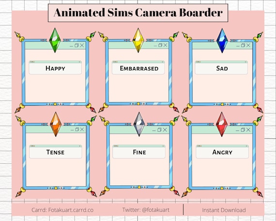 Animated Sims Inspired Camera Boarder Twitch Discord - Etsy