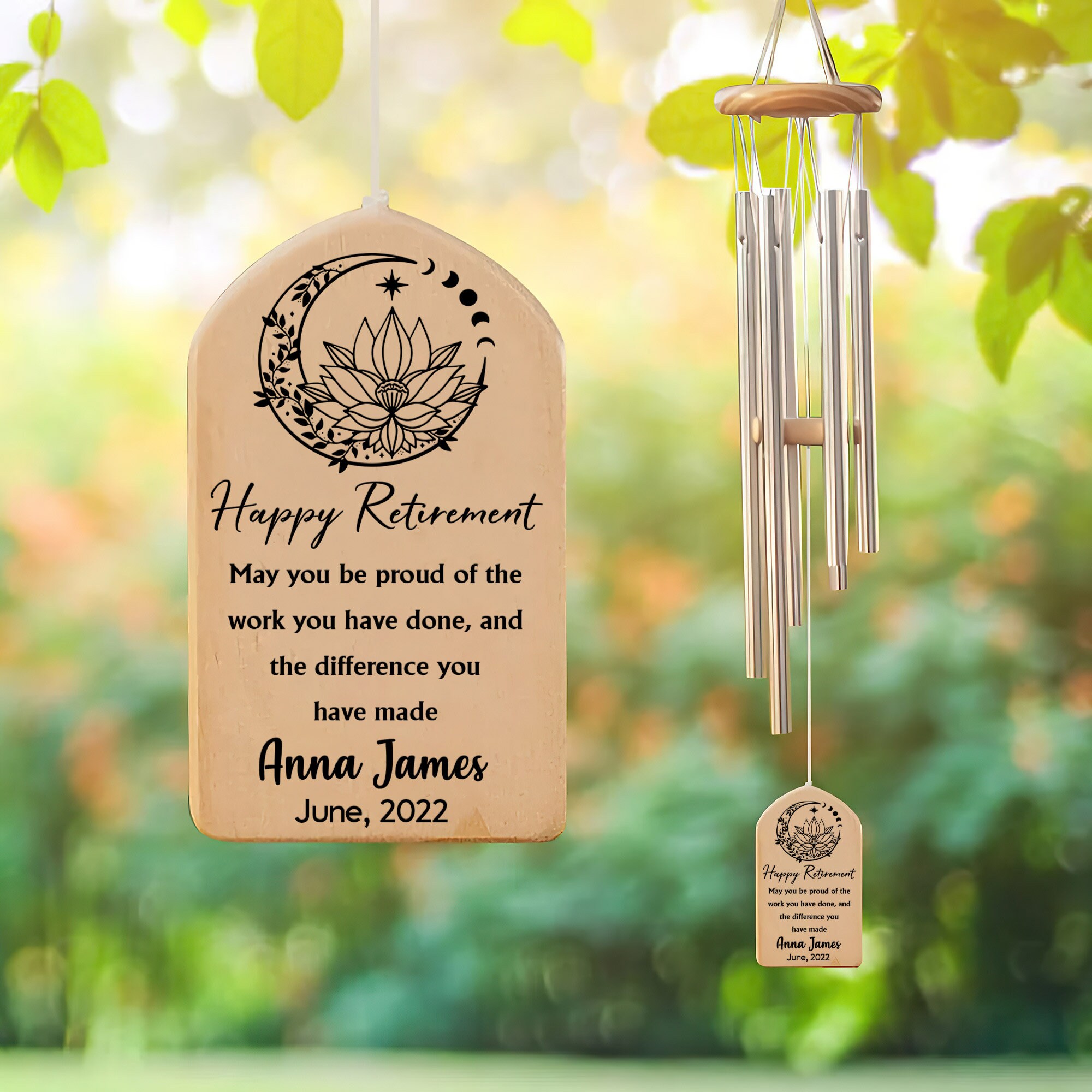 Personalized Retirement Wind Chimes, Happy Retirement Gift Ideas for ...