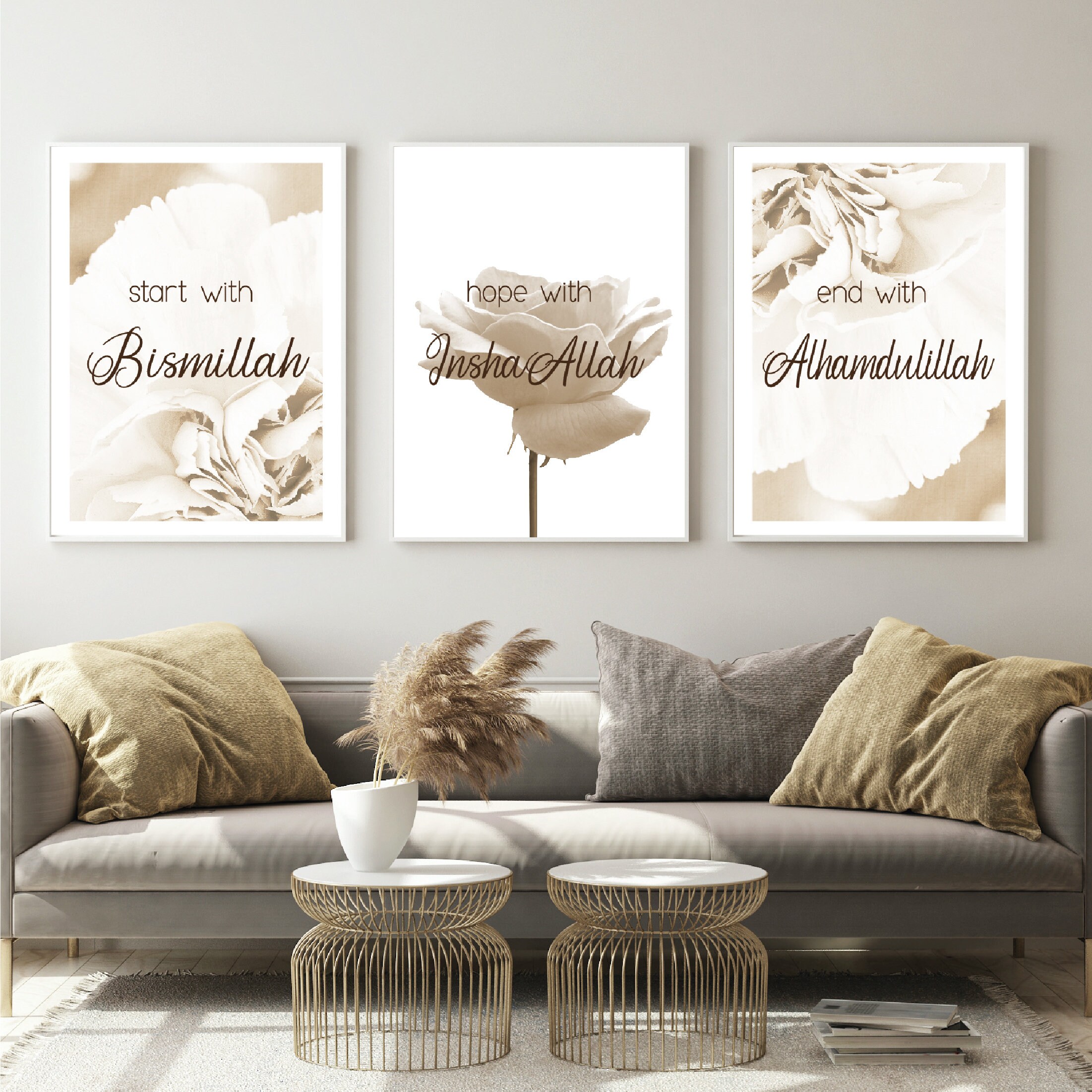 3er Poster Set Start With Bismillah Islamic Murals Islamic Posters and ...