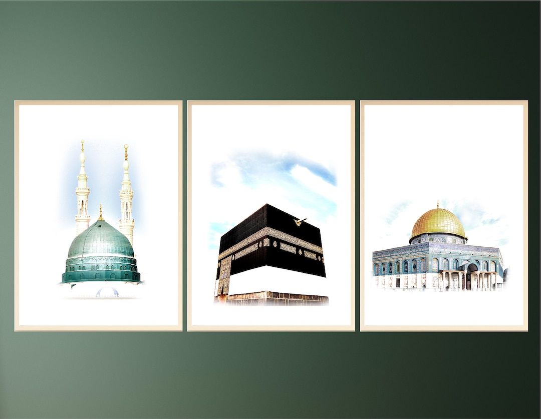 Set of 3 Poster Set Al Kaaba Al Aqsa Mescidi Nebevi - Etsy