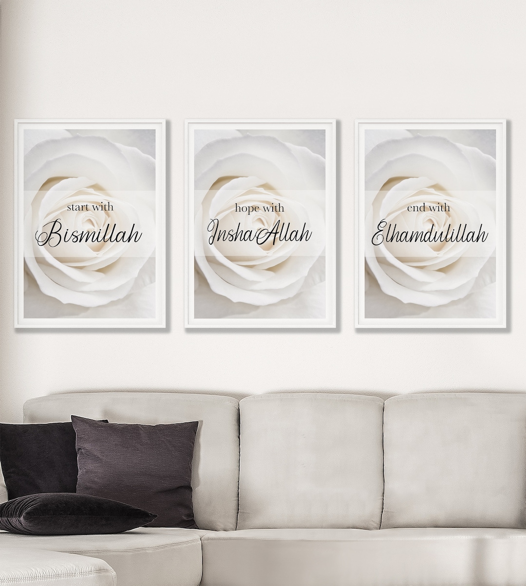 3er Poster Set | Start With Bismillah | Islamic Murals | Islamic ...