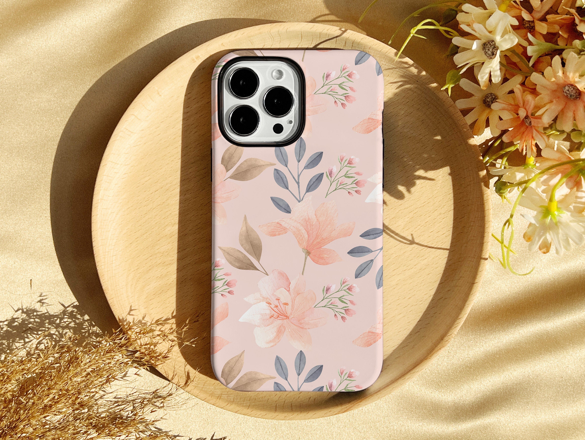 Pink Watercolor Flowers Personalized iPhone Case for iPhone 14 - Etsy
