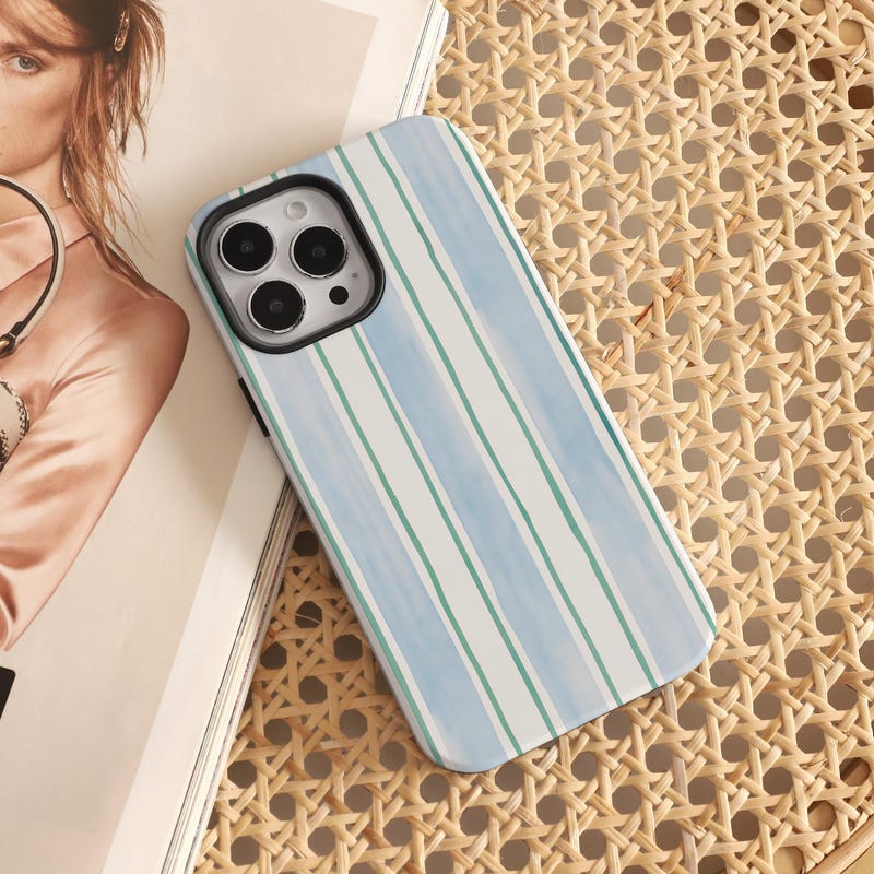 Blue Stripped iPhone Case - Etsy