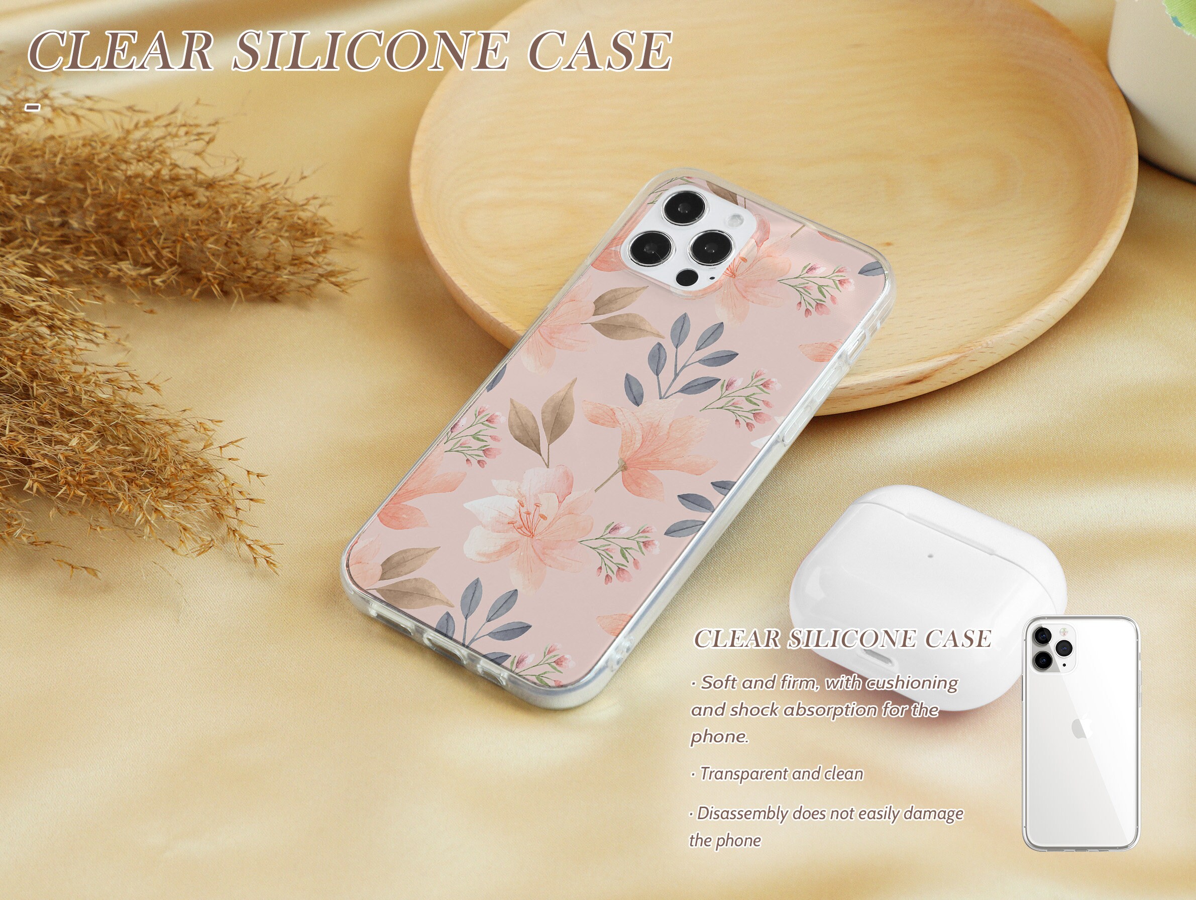 Pink Watercolor Flowers Personalized iPhone Case for iPhone 14 - Etsy