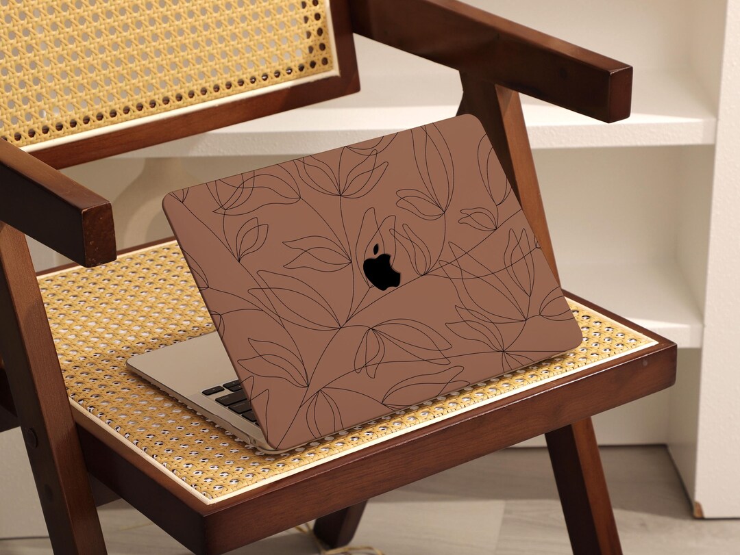Brown Line Leaves Custom MacBook Case With Print, Trendy Accessories ...