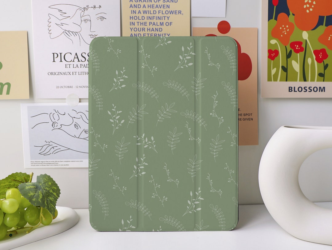 Dark Green Floral iPad Case for iPad Air 4/5 iPad 10 10.9" 2022 iPad ...