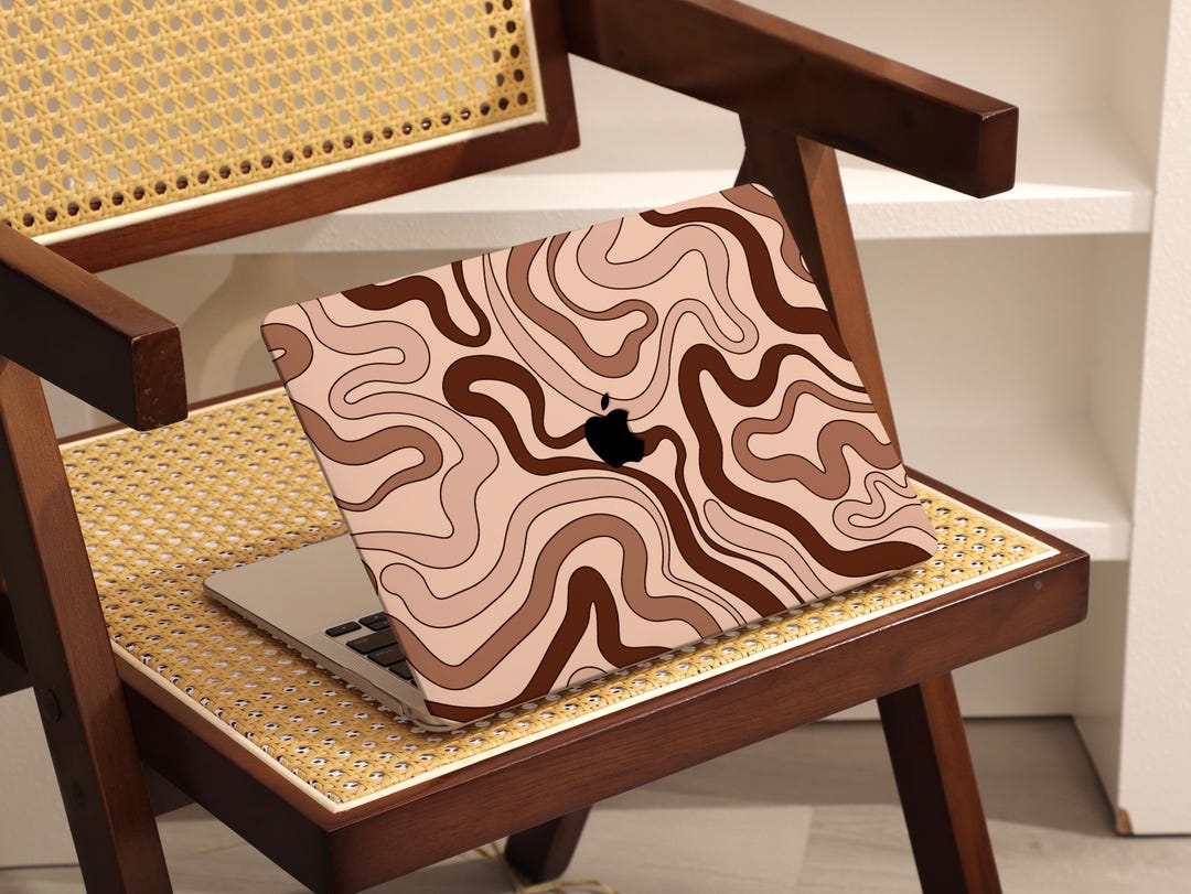 Brown Twisted Stripe Custom MacBook Case With Print, Trendy Accessories ...