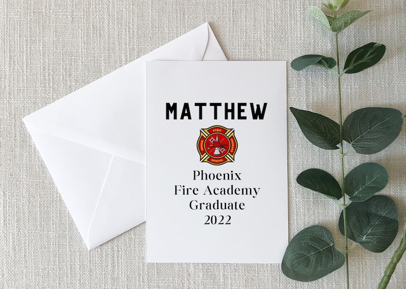Personalized Firefighter Graduation Card Fire Fighter Grad - Etsy