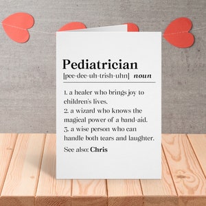 Personalized Pediatrics Resident Card, Pediatrician Graduation Gift ...