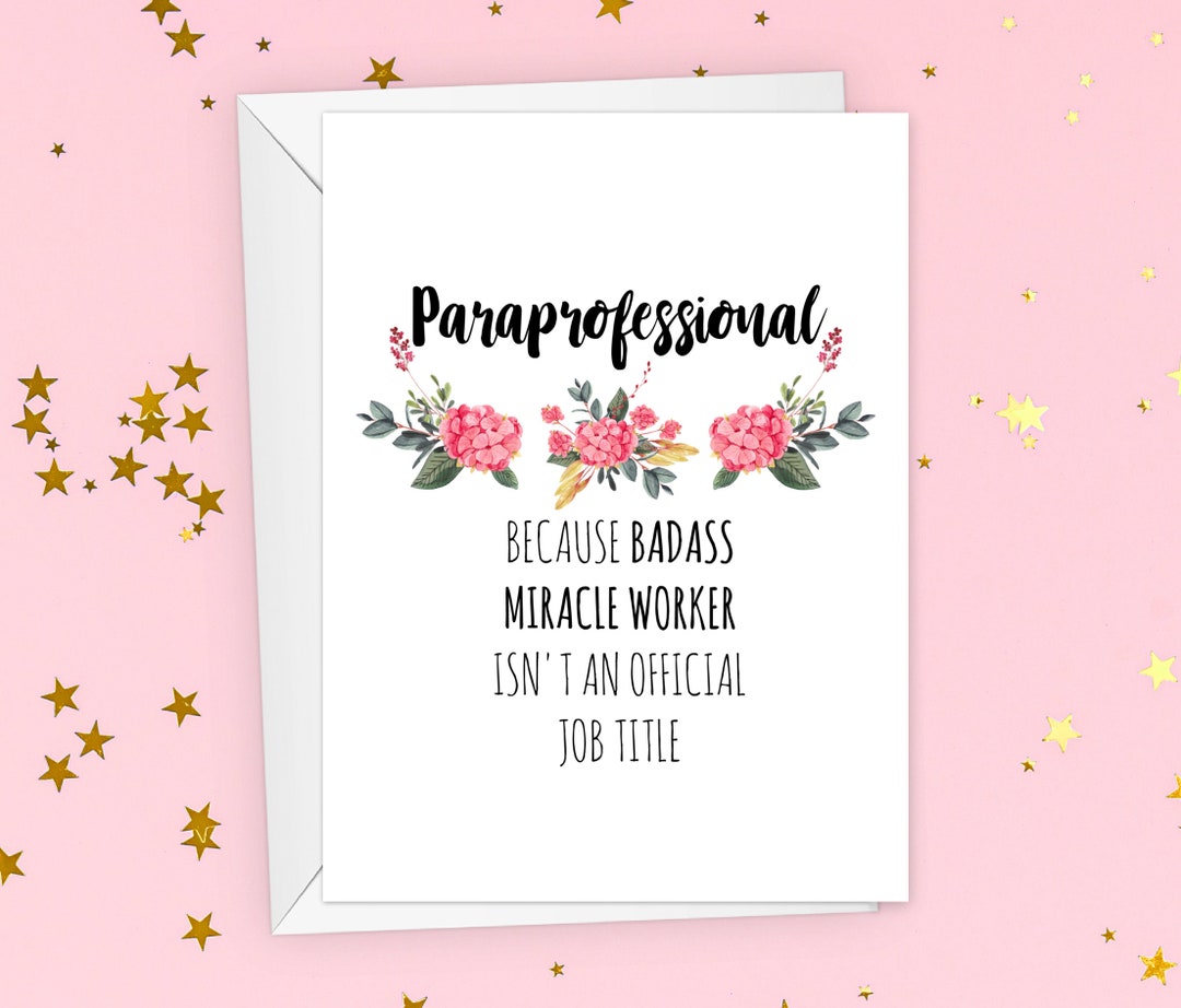 Paraprofessional Card, Funny Paraprofessional Gift, Para Professional ...