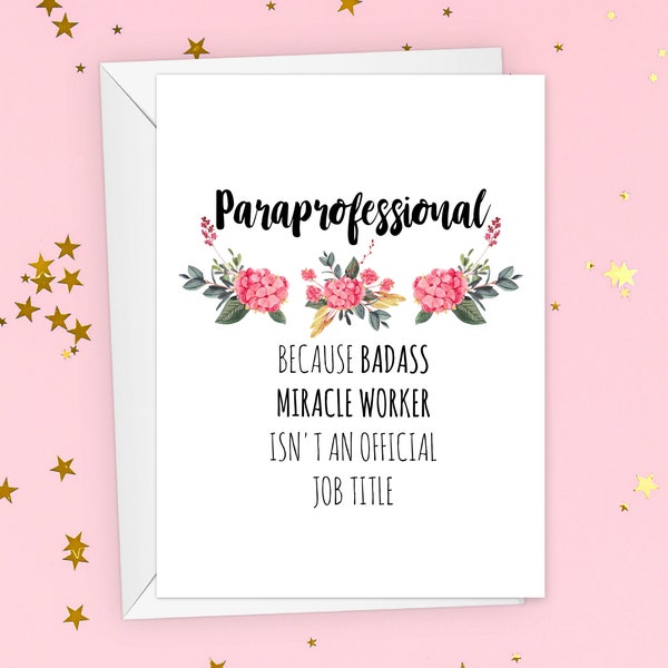 Paraprofessional Card - Etsy
