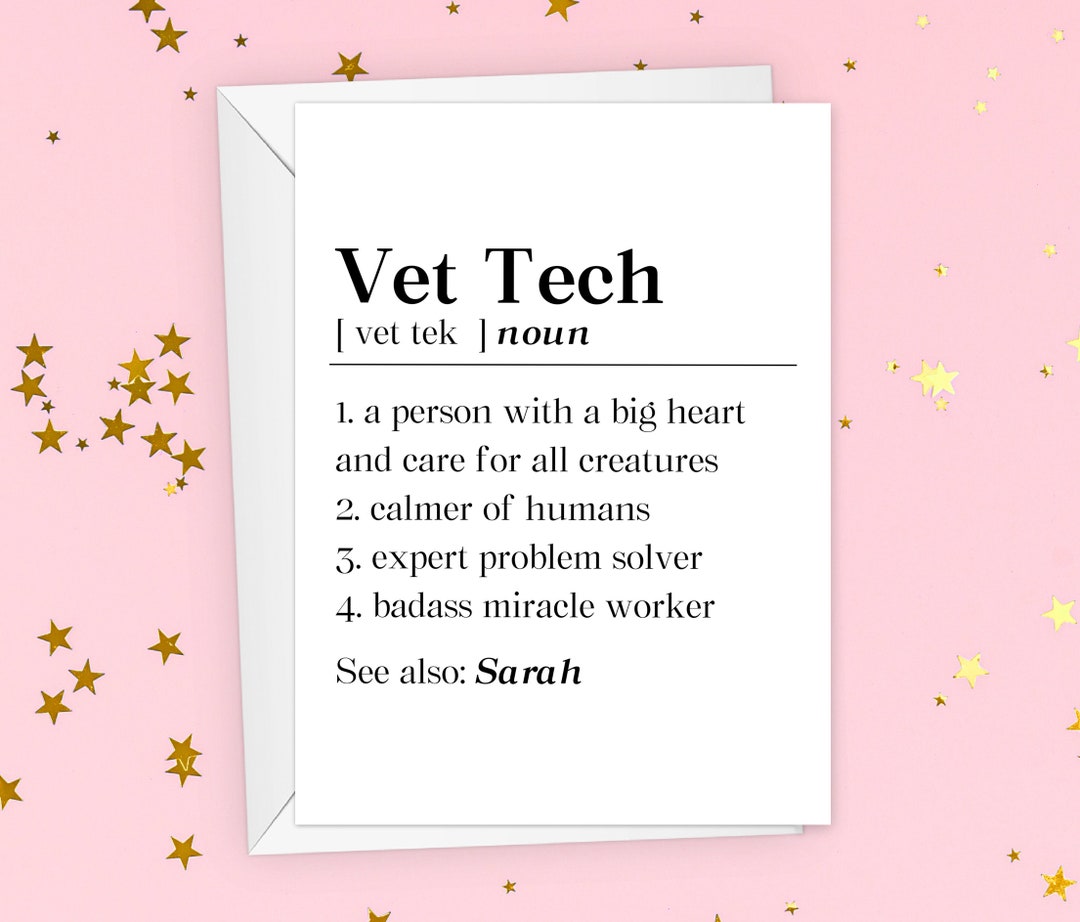 Personalized Vet Tech Graduation Card, Veterinary Technician Admission ...