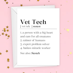 Personalized Vet Tech Graduation Card, Veterinary Technician Admission ...