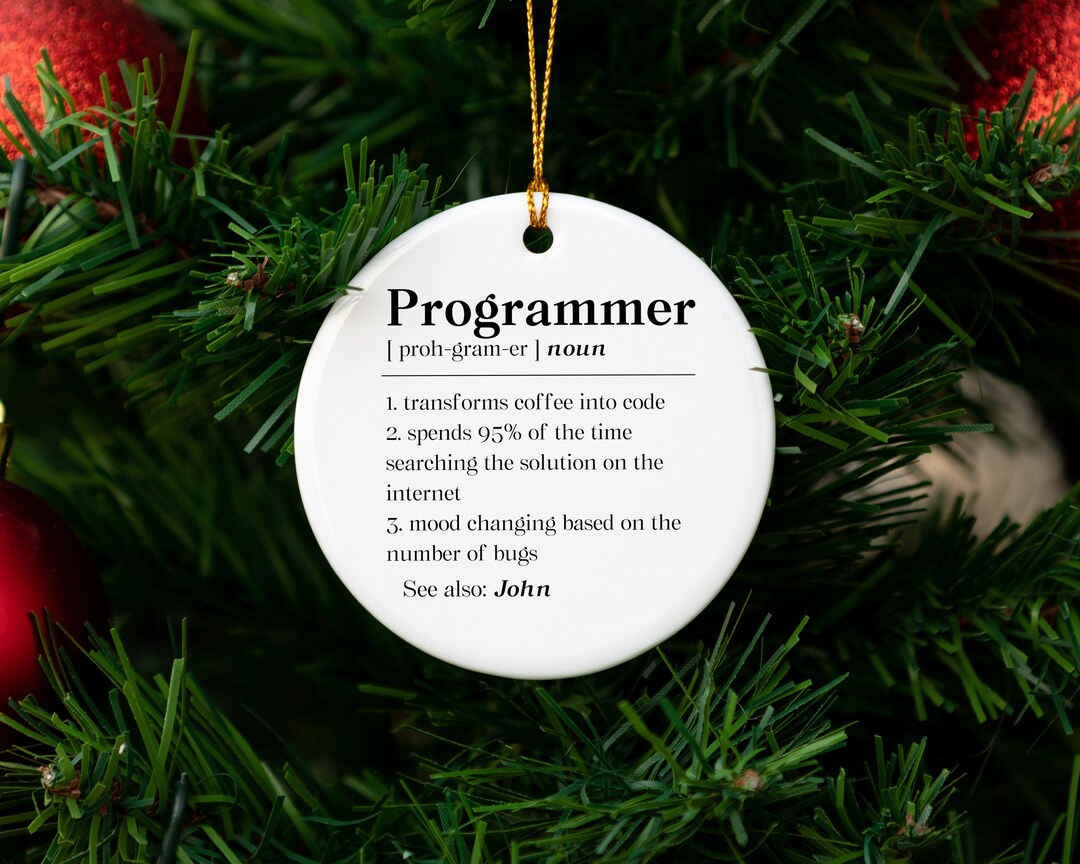Personalized Programmer Ornament, Programming Gift, Coder Christmas Ornament, Software Engineer ...