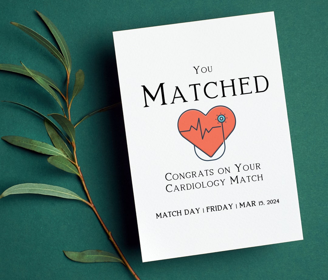 Custom You Matched Doctor Card, Cardiology Match Day 2024 Gift, Medical ...