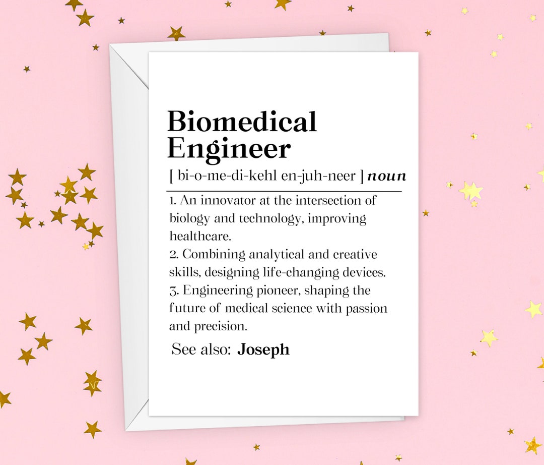 Biomedical Engineer Definition Card, Custom Biomedical Engineer Gift ...