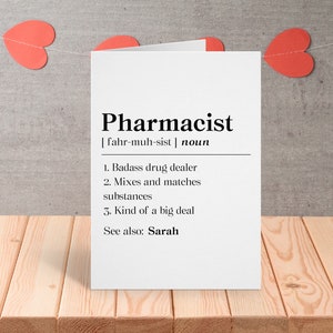 Pharmacist Definition Card, Funny Pharmacist Birthday Card, Pharmacist ...