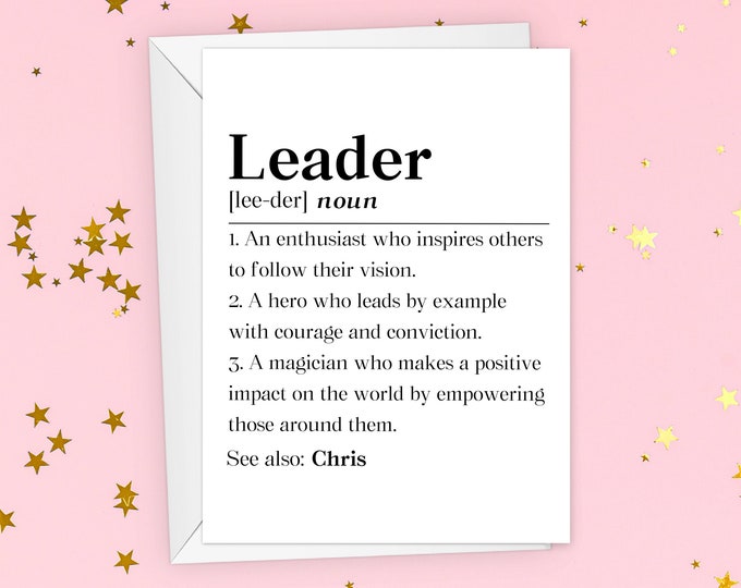 Card for Leader, Leader Thank You Card, Leader Leaving Card, A Truly ...