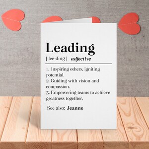 Personalized Leader Birthday Card, Custom Leadership Gift, Manager ...