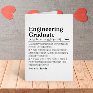 Personalized Engineer Graduation Card, Custom Engineering Graduate Gift ...