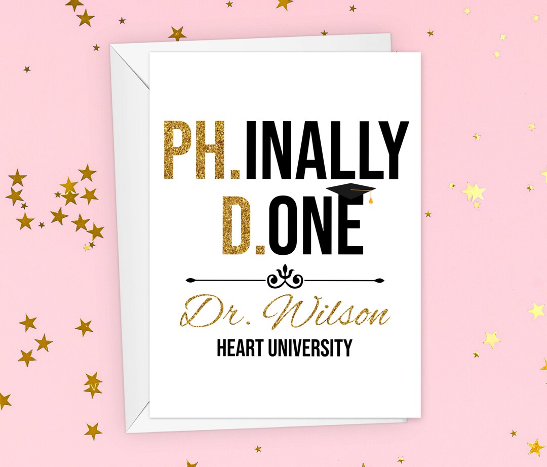 Custom Phd Graduate Card, Done With Phd Gift, Doctor Graduate Scientist Greeting Card, Funny Phd ...