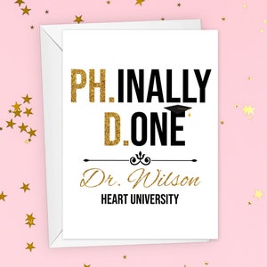 Custom Phd Graduate Card, Done With Phd Gift, Doctor Graduate Scientist ...