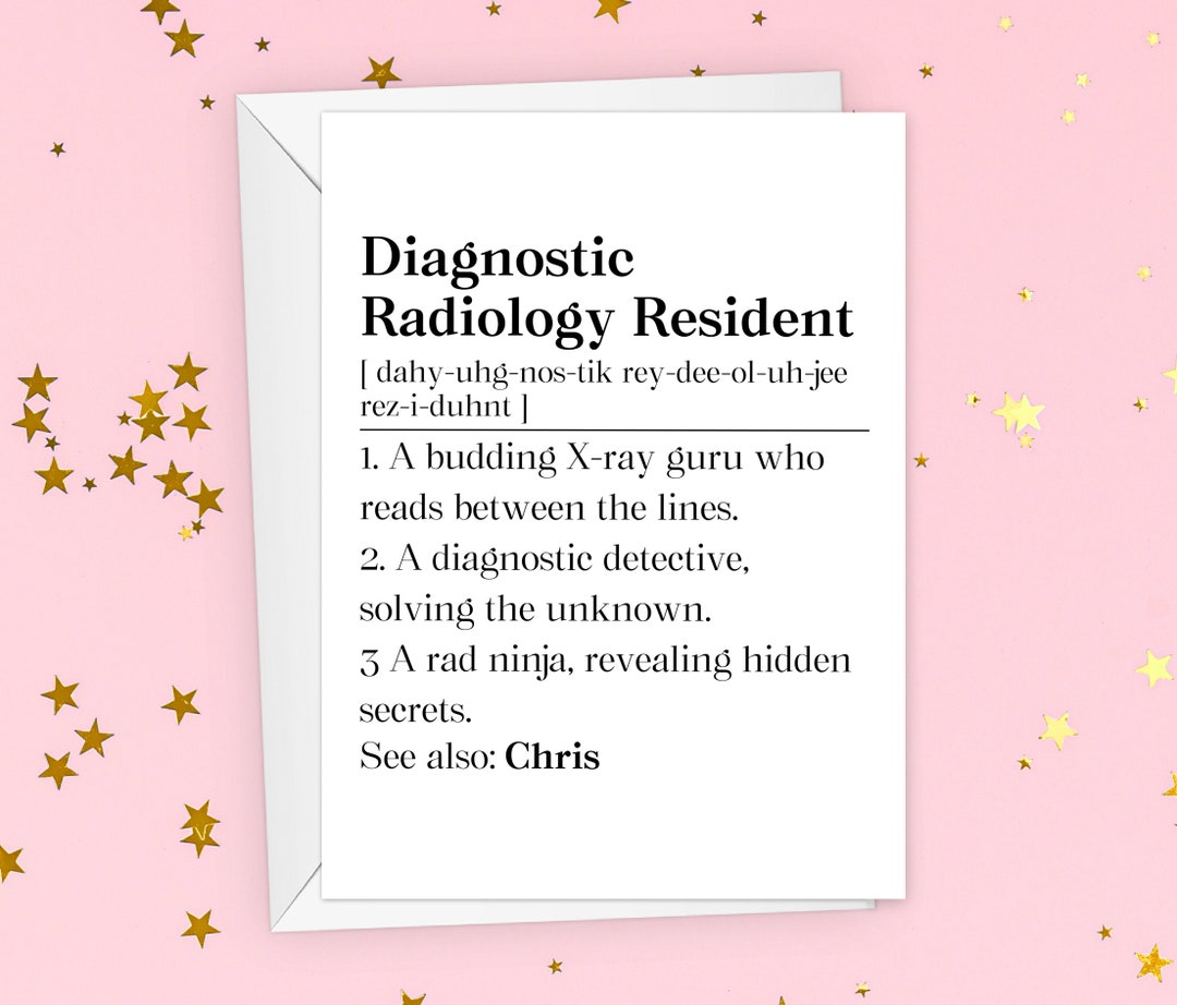 Personalized Diagnostic Radiology Resident Card, Diagnostic Radiology ...