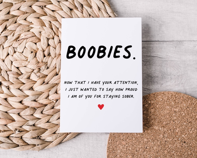 Funny Sobriety Card, Sobriety Gift for Men, for Him Greeting Card ...