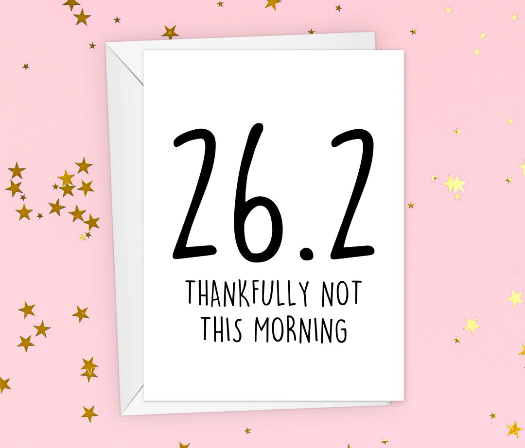 Marathon Runner Card, Funny Running Card, Marathon Gift, 26.2 Friend ...