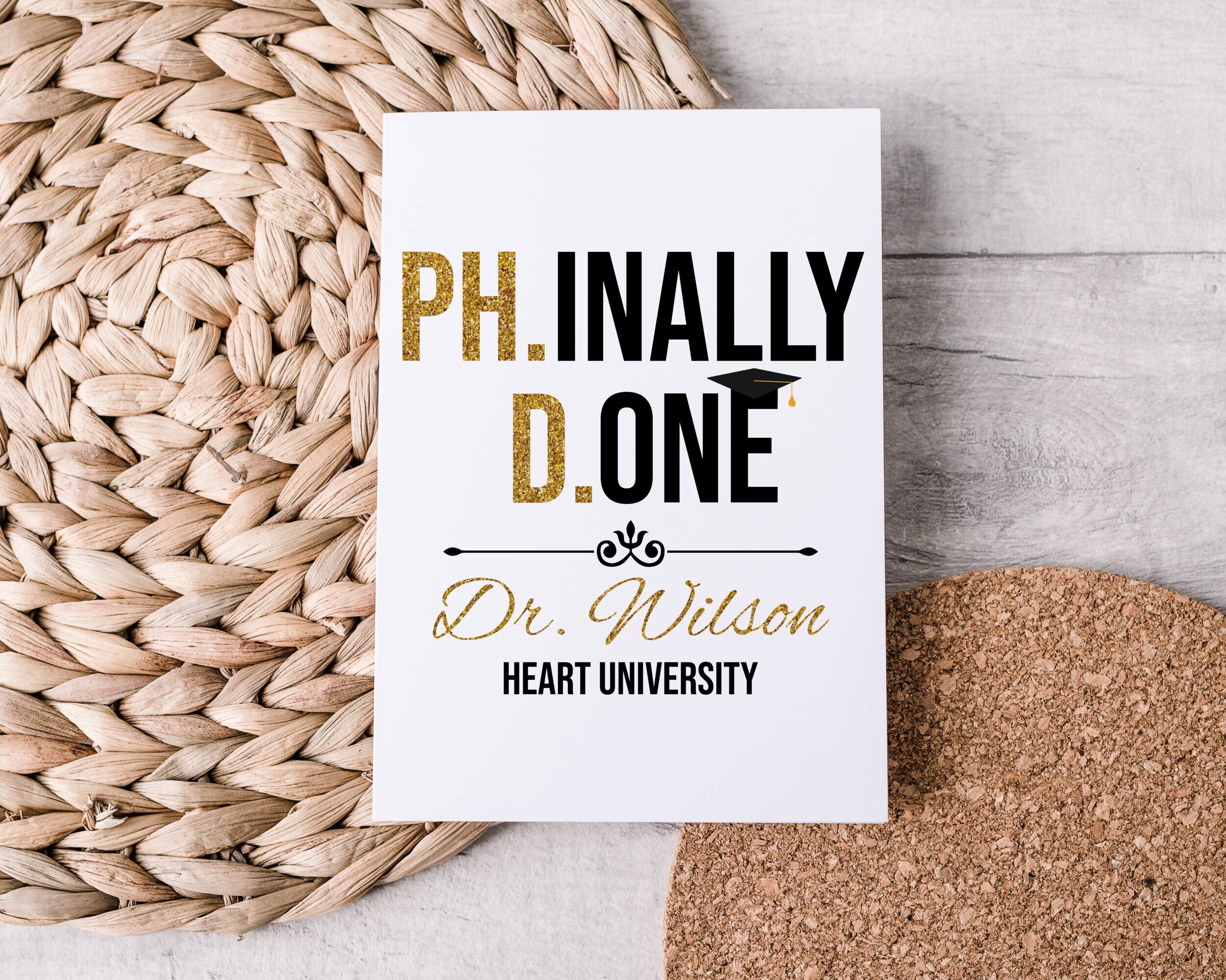 Custom Phd Graduate Card, Done With Phd Gift, Doctor Graduate Scientist ...