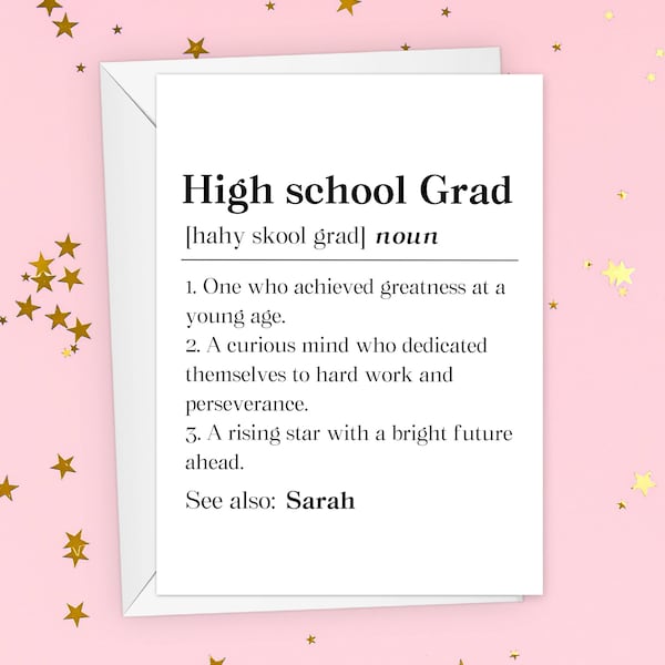High School Graduation Card - Etsy