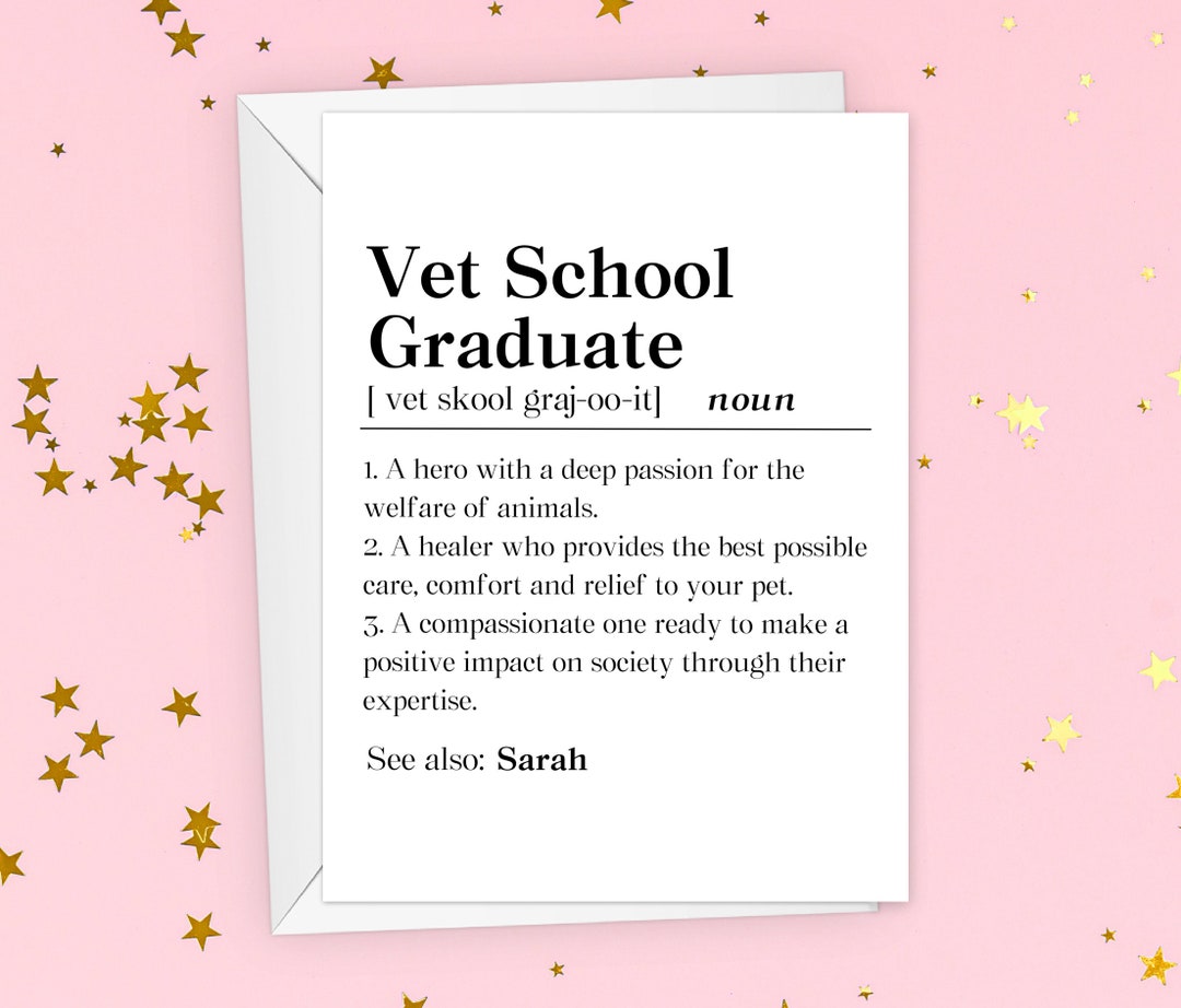 Personalized Vet School Graduate Card, Custom Veterinary Grad ...