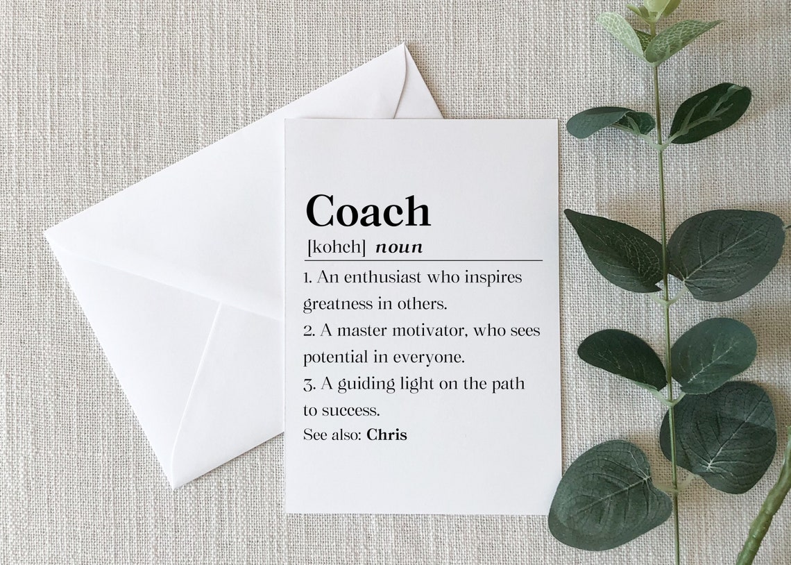 Personalized Coach Thank You Card, Coach Appreciation Gift, Coach ...