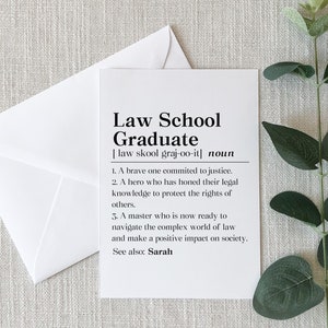 Personalized Law School Graduation Card, Custom Law School Graduate ...