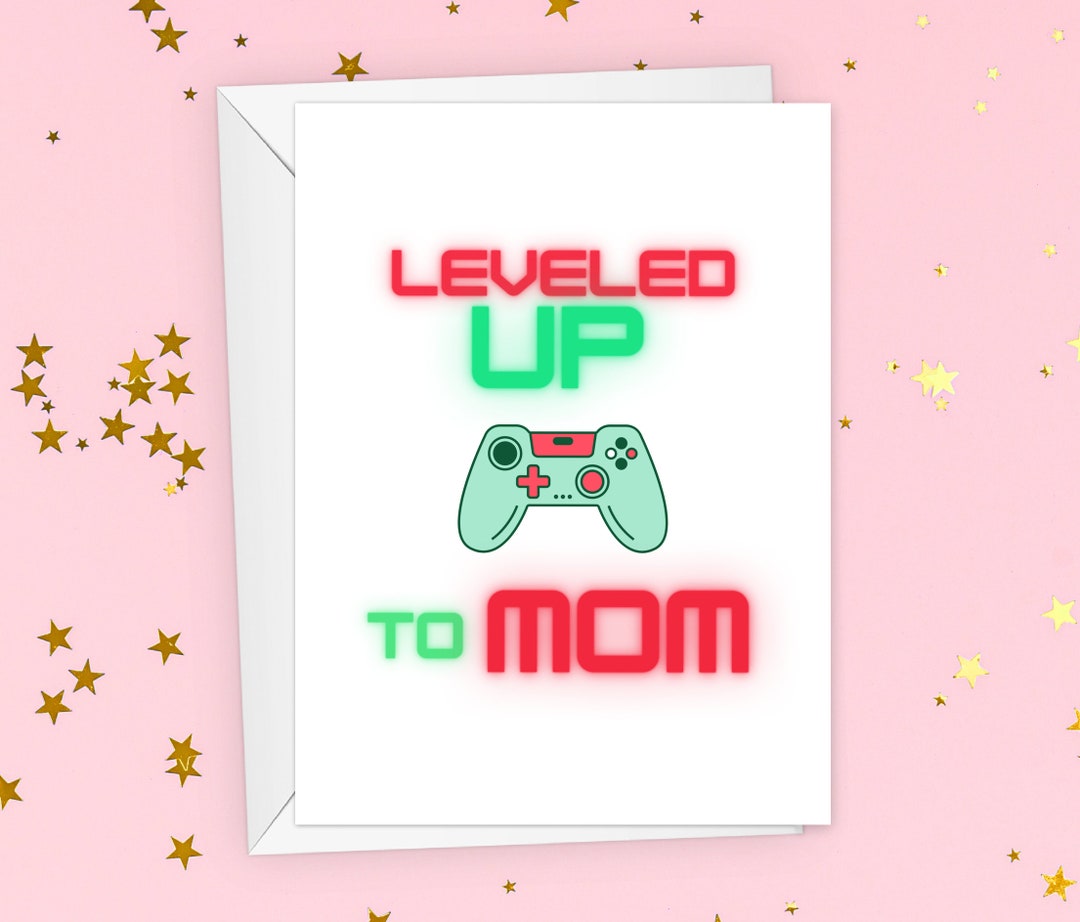 Leveled up to Mom Card Gaming Mom Card Gamer Mom Gift - Etsy