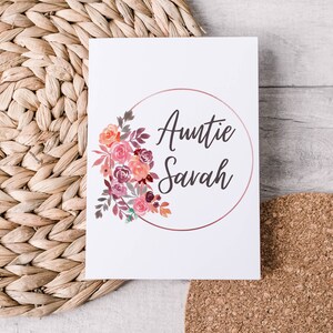 Personalized Auntie Birthday Card, Custom Aunt Day Gift, for Aunt From ...
