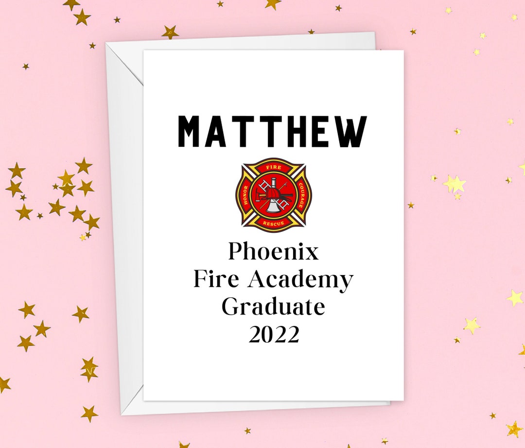 Personalized Firefighter Graduation Card, Fire Fighter Grad Card ...